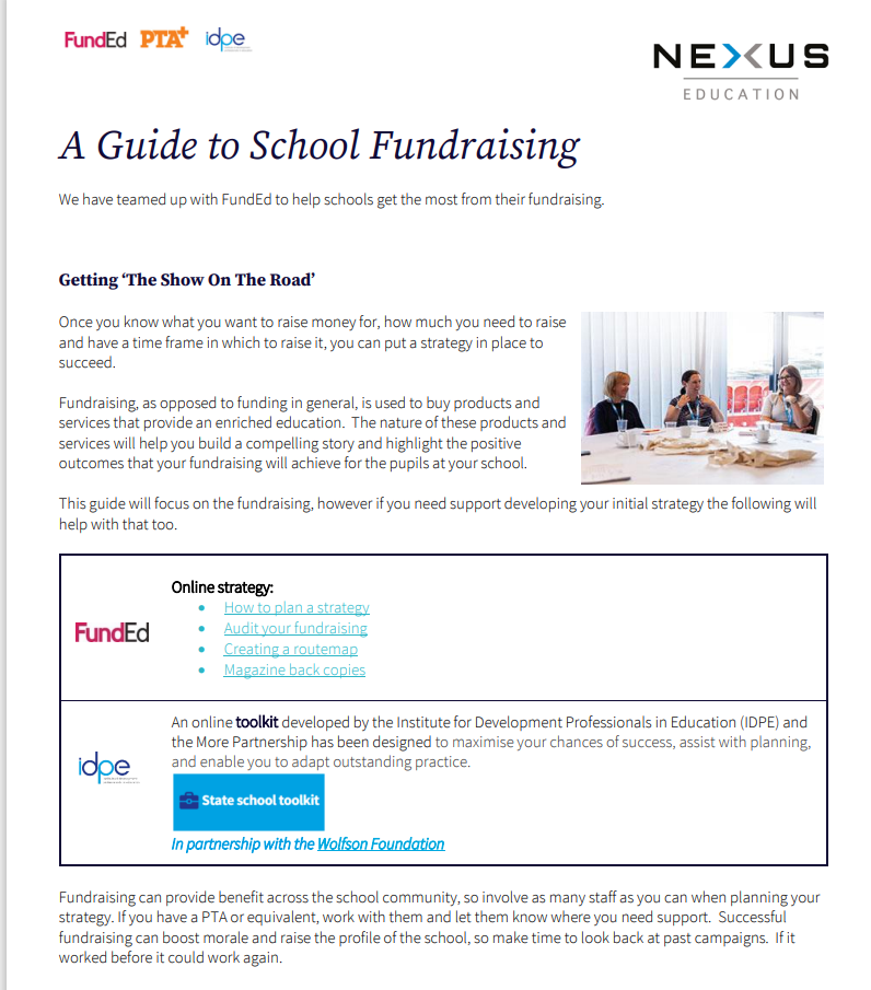 Guide to Fundraising for Schools - Nexus Education
